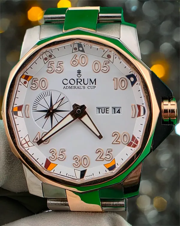 Corum Admiral's Cup Legend Challenger L.E. 48MM White Dial Titanium Br ...