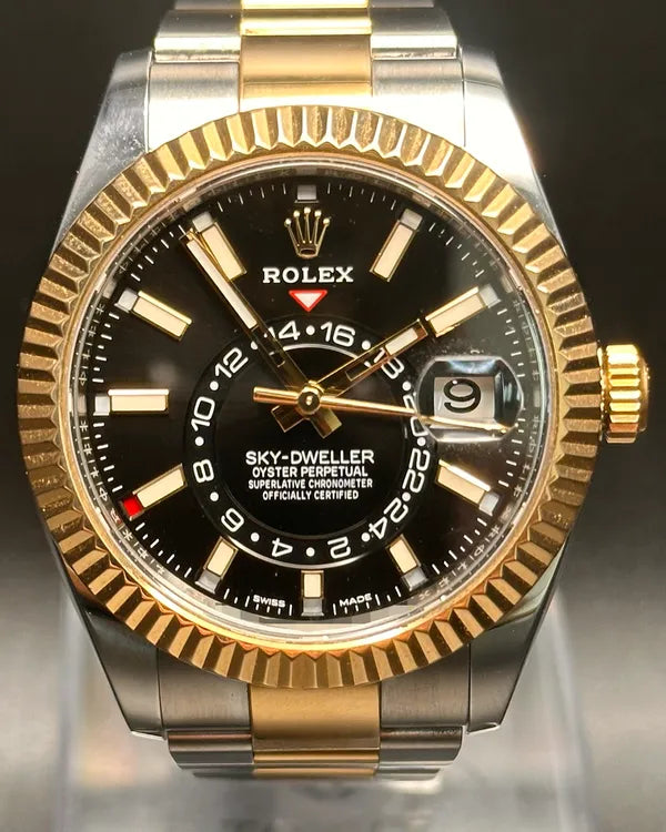 2020 Rolex Sky-Dweller 42MM Black Dial Two-Tone Oyster Bracelet (32693 ...
