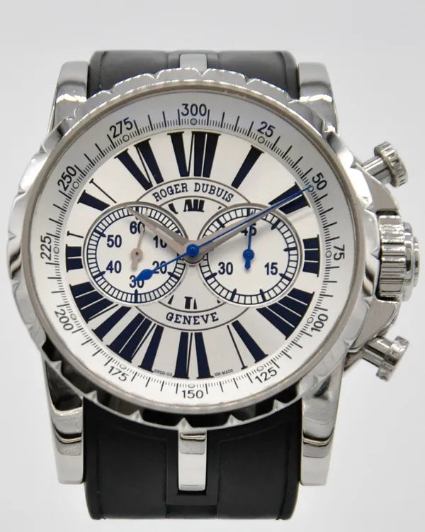 Roger Dubuis Excalibur Chronoexcel 45MM White Dial Rubber Strap (EX457 ...