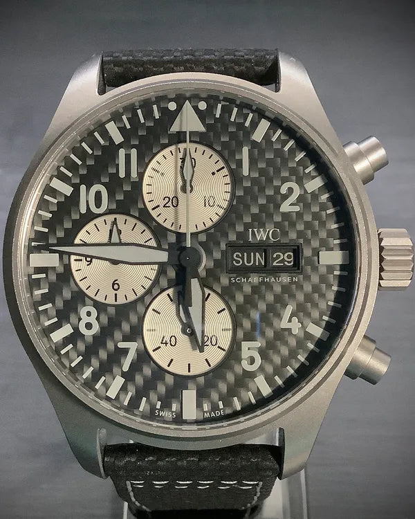 2022 IWC Schaffhausen Pilot "AMG Edition" 43MM Carbon Fiber Dial Leath ...