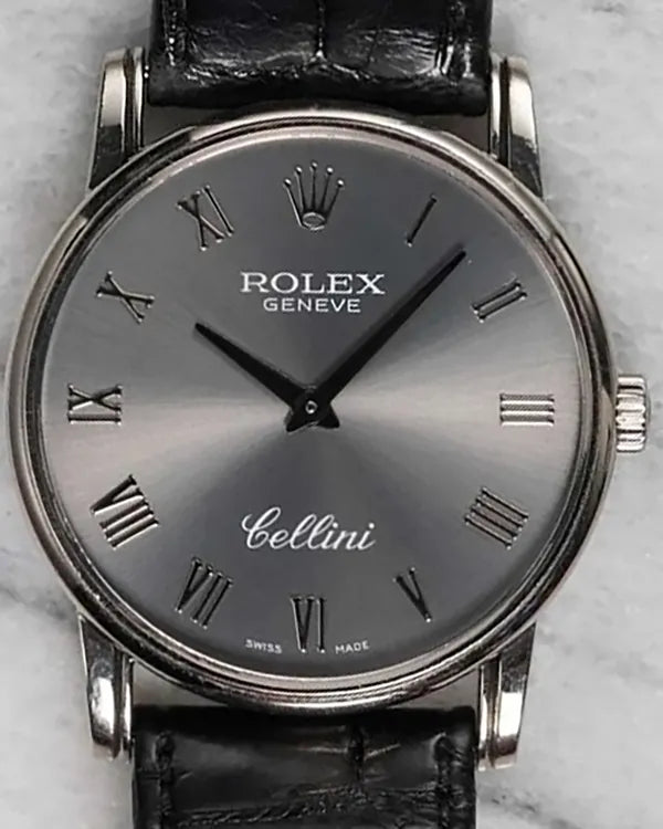 Rolex Cellini 32MM Grey Dial Leather Strap (5116) – Grailzee