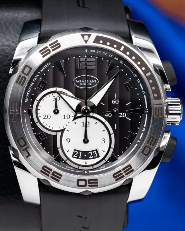 Parmigiani Fleurier Pershing 005 45MM Black Dial Rubber Strap (PFC528 ...