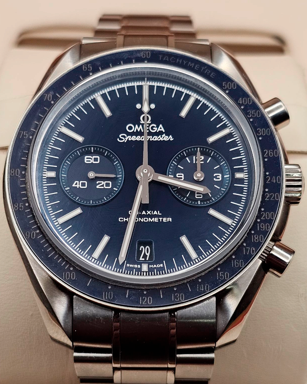 2018 Omega Speedmaster Two Counters 44.25MM Blue Dial Titanium Bracele ...