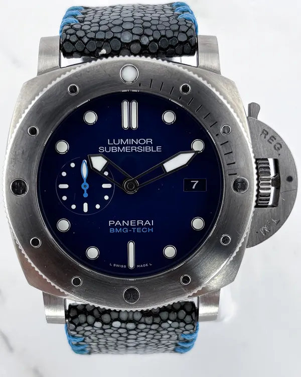 2019 Panerai Submersible 1950 3 Days BMG-Tech 47MM Blue Dial Aftermark ...