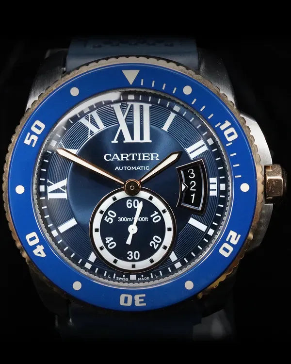 2019 Cartier Calibre de Cartier Diver 42MM Blue Dial Rubber Strap (W2C ...