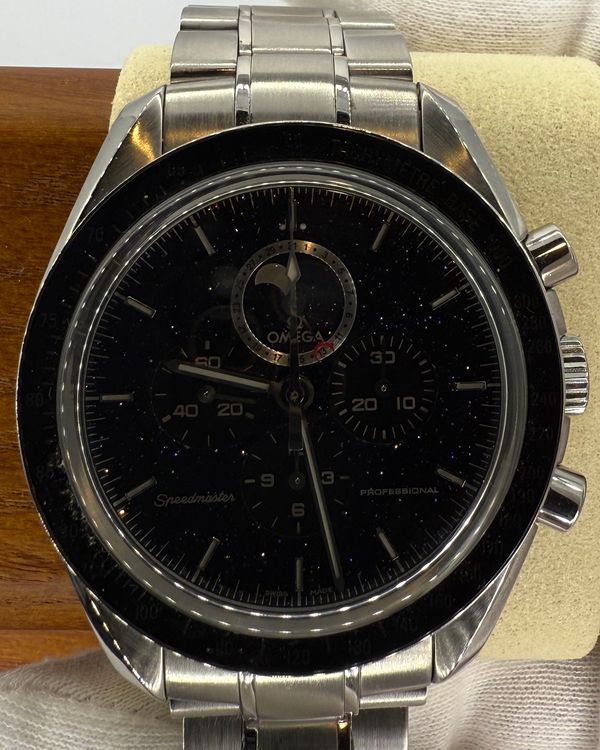 2017 Omega Speedmaster Moonphase 44.25MM Aventurine Dial Steel Bracele ...