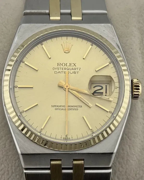 Rolex Datejust Oysterquartz 36MM Quartz Champagne Dial Two-Tone Oyster ...