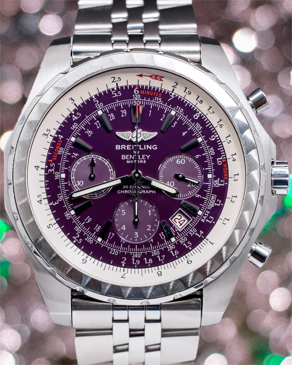 Rare Breitling Bentley Motors T 48MM Purple Dial Steel Bracelet (A2536 ...