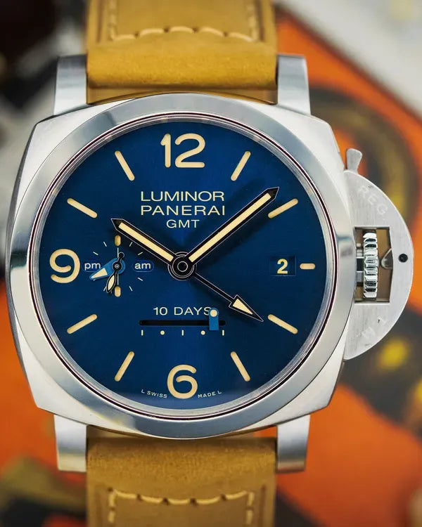 2019 Panerai Luminor 1950 10 Days GMT "Design Miami" L.E. 44MM Blue Di ...