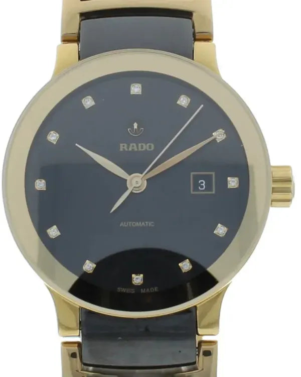 Rado Centrix Diamonds 28MM Black Dial Ceramic Bracelet (R30080762 ...