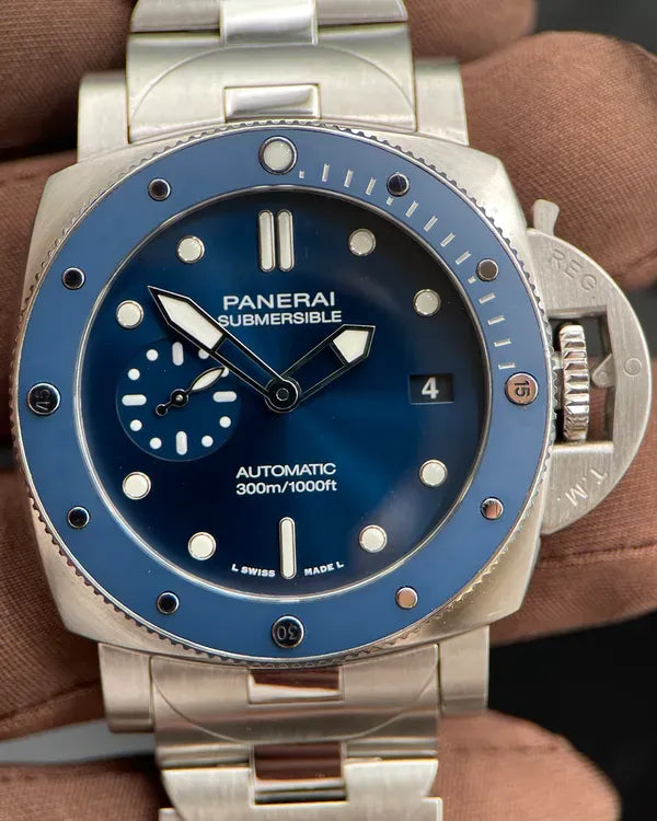 2022 Panerai Submersible "Blu Notte" 42MM Blue Dial Steel Bracelet (PA ...