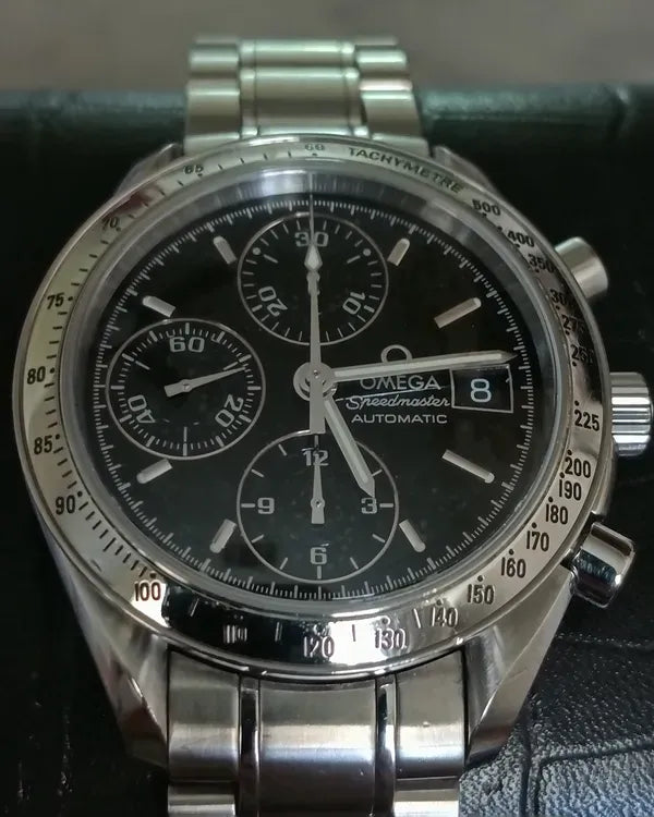 2004 Omega Speedmaster Date 39MM Black Dial Steel Bracelet (3513.50.00 ...