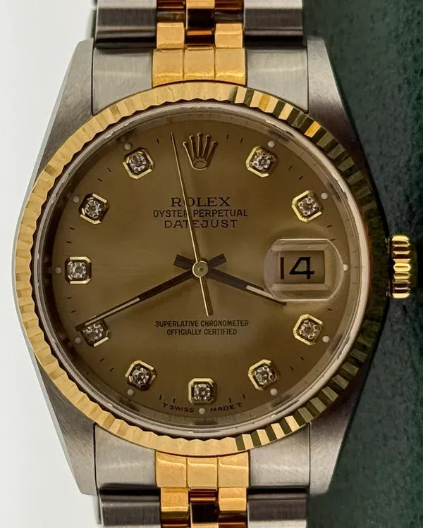 2004 Rolex Datejust 36MM OEM Champagne Dial Two-Tone Jubilee Bracelet ...