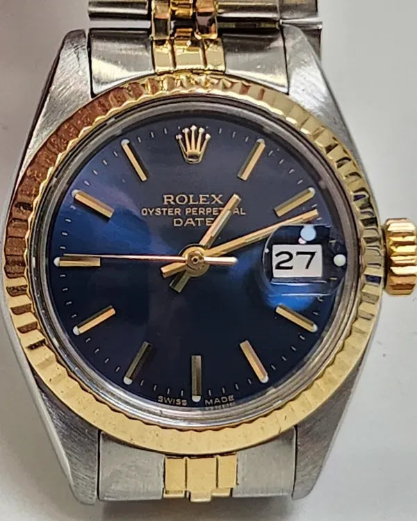 Rolex Lady-Datejust 26MM Blue Dial Two-Tone Jubilee Bracelet (6917 ...
