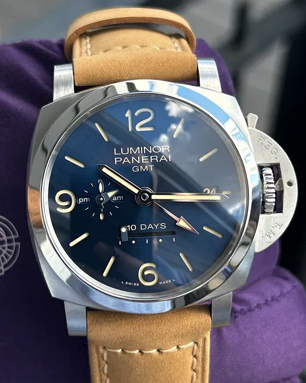 2019 Panerai Luminor 1950 10 Days GMT "Design Miami" L.E. 44MM Blue Di ...