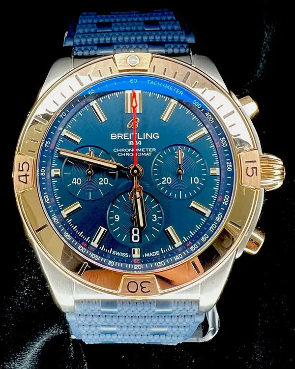 2024 Breitling Chronomat B01 42MM Blue Dial Rubber Strap (UB0134 ...