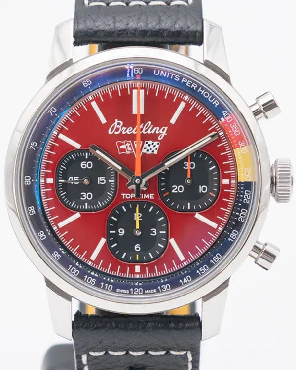 Breitling Top Time B01 "Chevrolet Corvette" 41MM Red Dial Leather Stra ...