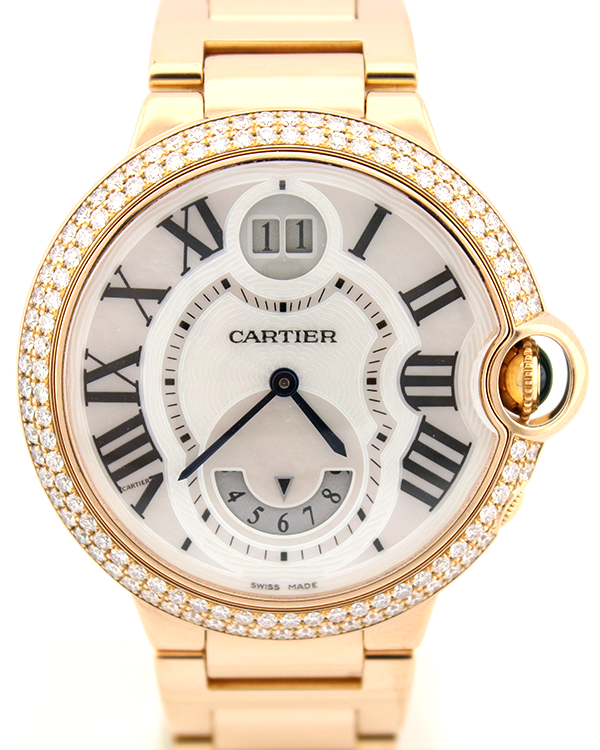 2019 Cartier Ballon Bleu De Cartier Dual Time 38MM Mother Of Pearl Dia ...