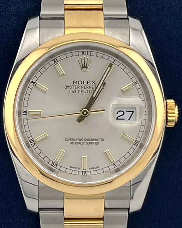 Rolex Datejust 36MM Silver Dial Two-Tone Oyster Bracelet (116203 ...