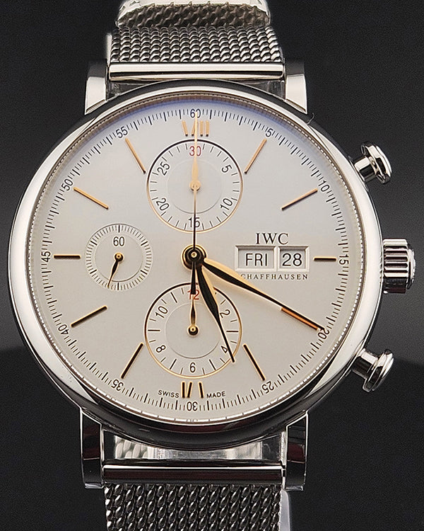 2018 IWC Schaffhausen Portofino Chronograph 42MM Silver Dial Steel Bra ...