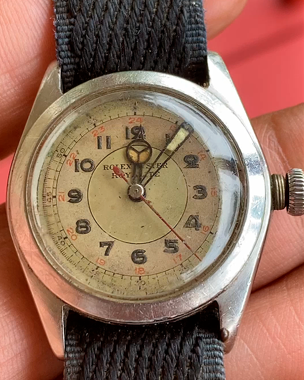 1944 Rolex Oyster Royalite 30MM White Dial Textile Strap (4220) – Grailzee