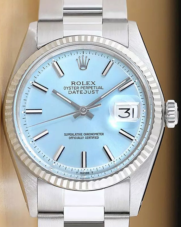 Rolex Datejust 36MM Blue Dial Aftermarket Steel Bracelet (1601) – Grailzee