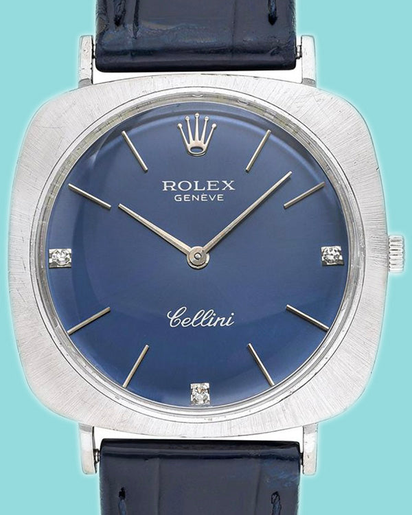 Rolex Cellini 34MM Blue Dial Leather Strap (3735) – Grailzee