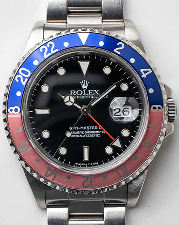 1993 Rolex GMT Master II "Pepsi" 40MM Black Dial Steel Bracelet (16710 ...