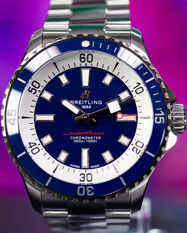 2022 Breitling Superocean 42MM Blue Dial Steel Bracelet (A17375E71C1A1 ...
