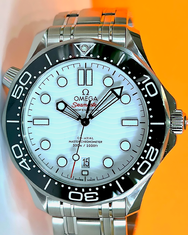 2024 Omega Seamaster Diver 300M 42MM White Dial Steel Bracelet (210.30 ...