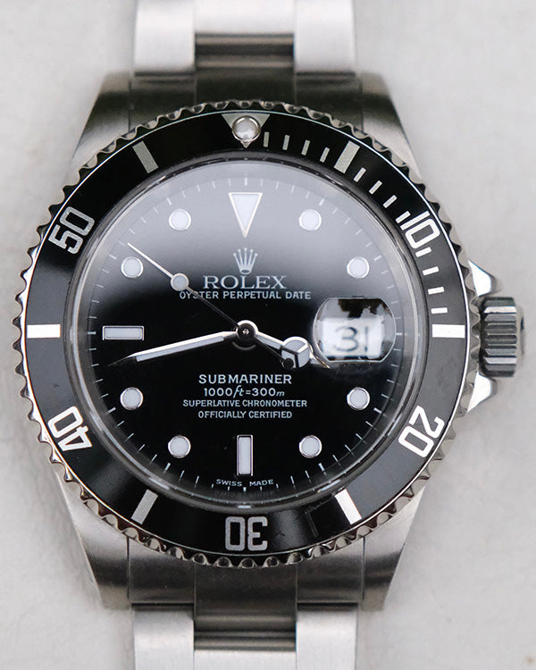 2002 Rolex Submariner Date 40MM Black Dial Oyster Bracelet (16610 ...