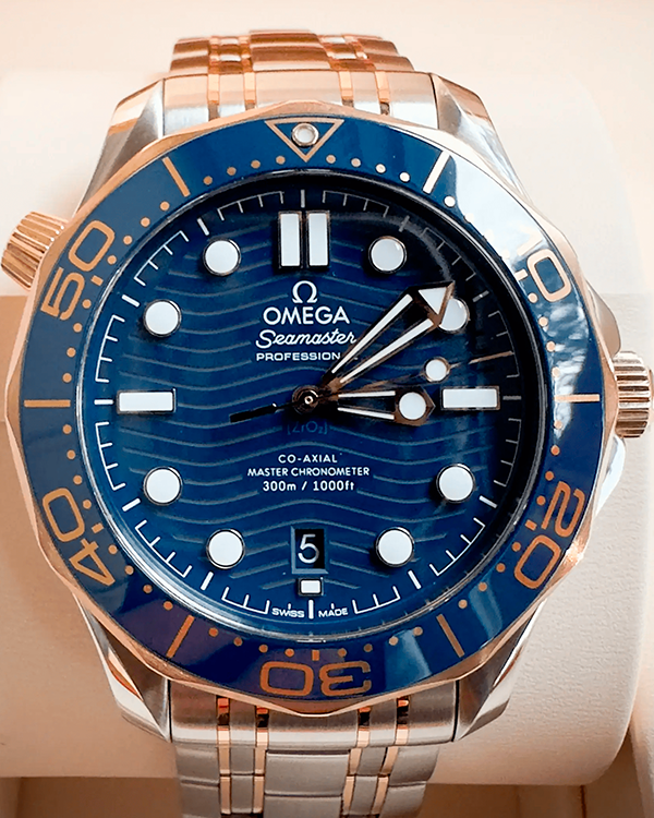 2019 Omega Seamaster Diver 300M 42MM Blue Dial Two-Tone Bracelet (210 ...