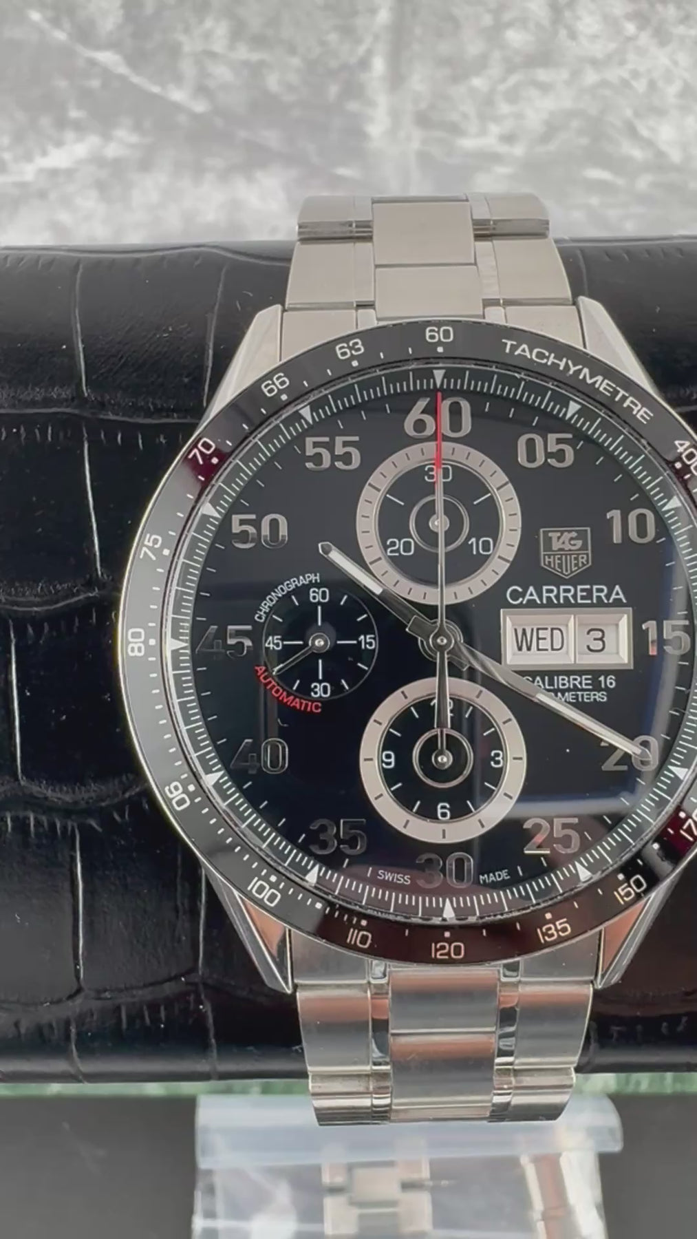 2010 Tag Heuer Carrera Calibre 16 43MM Black Dial Steel Bracelet (CV2A ...