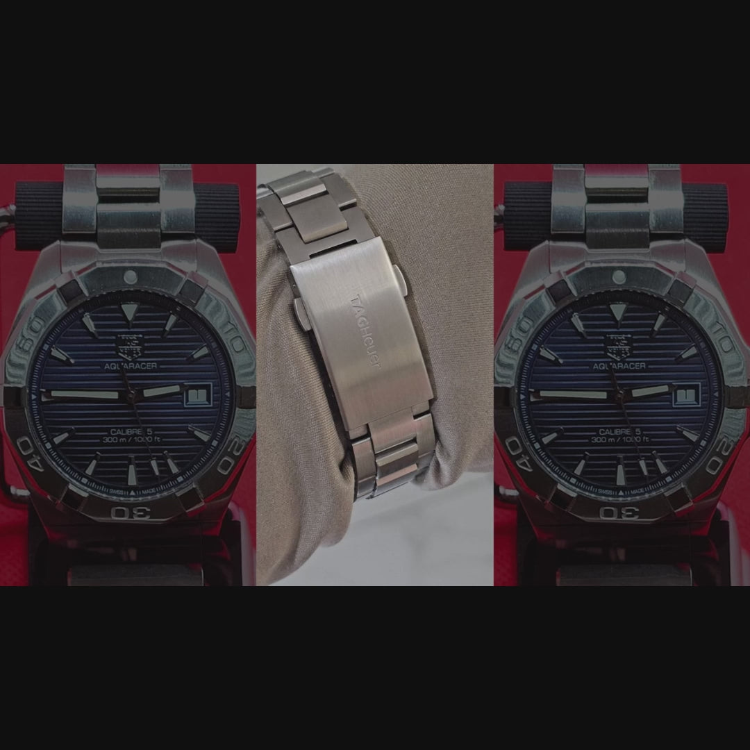 TAG Heuer Aquaracer 300M 41MM Blue Dial Steel Bracelet (WAY2112.BA0928 ...