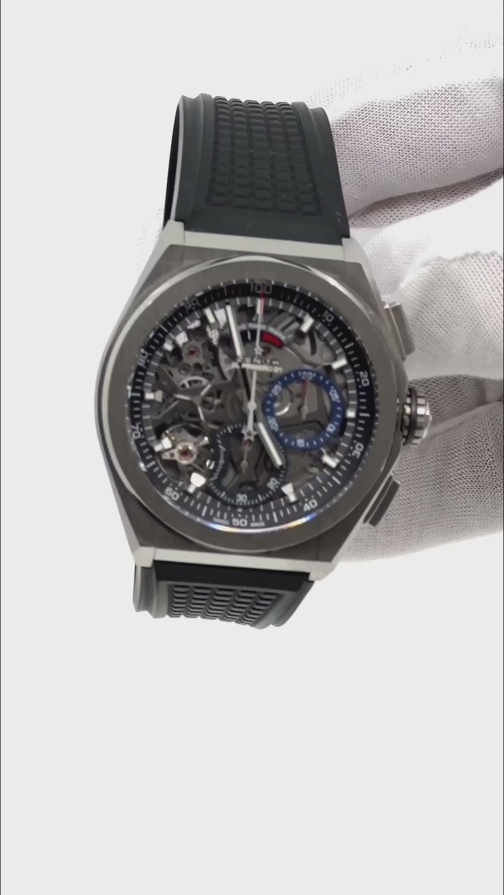 Zenith Defy El Primero 21 44MM Skeleton Dial Rubber Strap (95.9000.900 ...