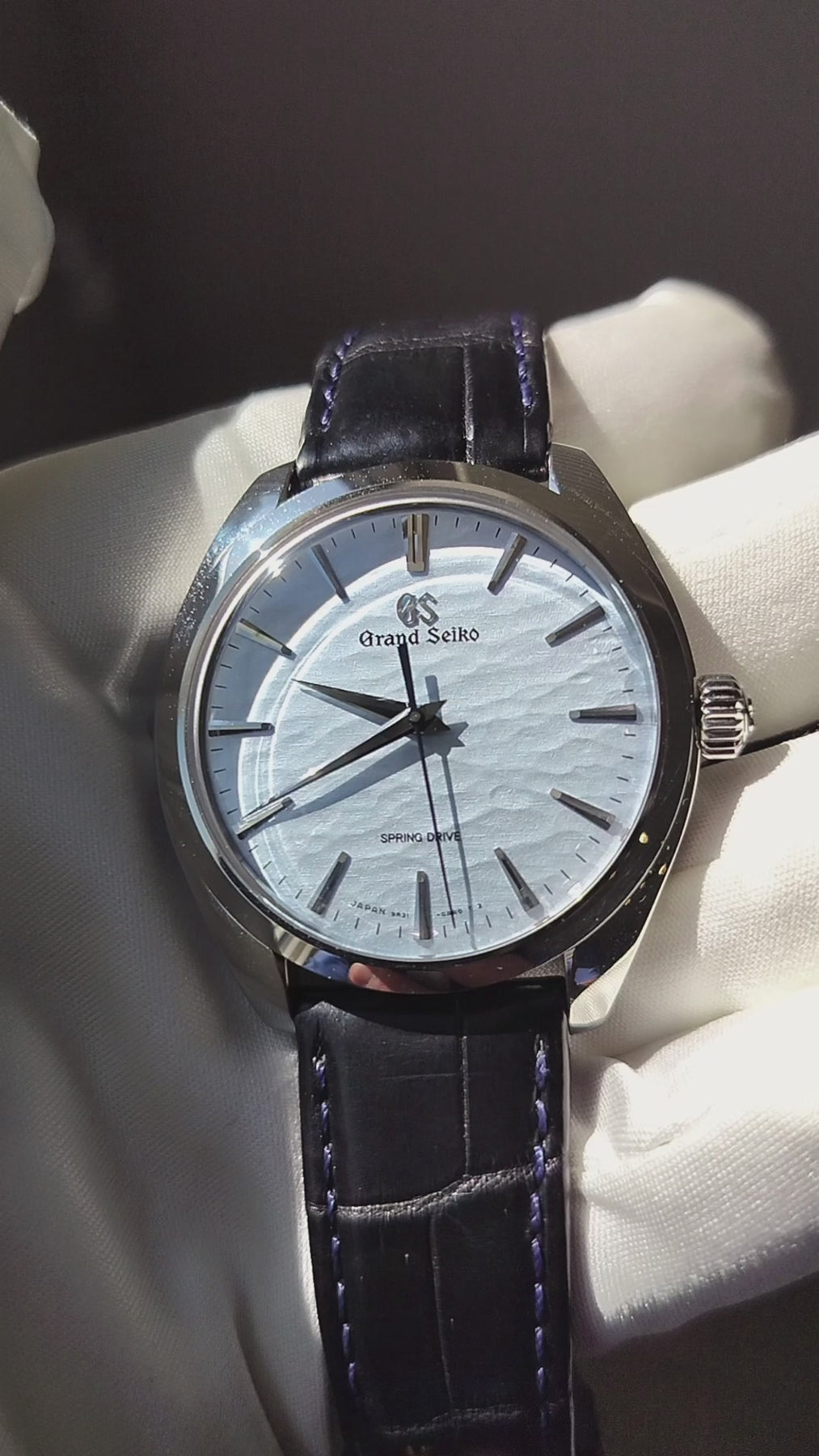 2021 Grand Seiko Elegance Collection "Omiwatari" 38.5MM Blue Dial Leat ...