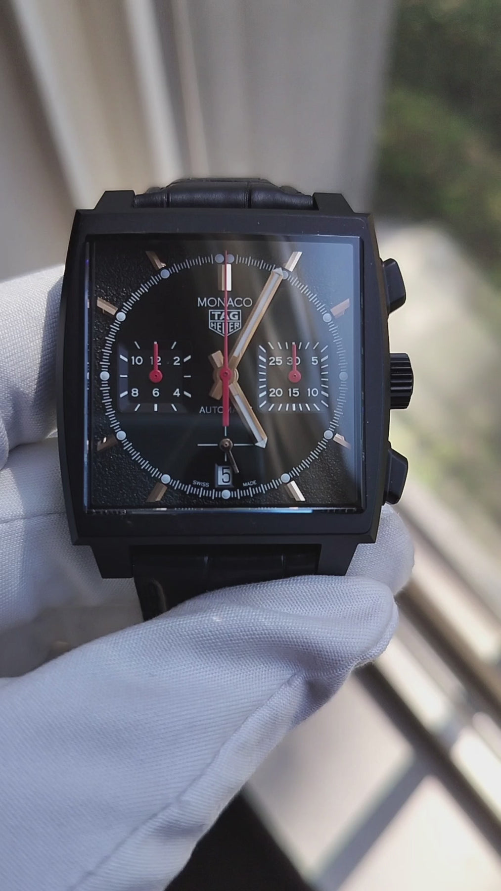 2022 TAG Heuer Monaco "Dark Lord" S.E. 39MM Black Dial Leather Strap ...
