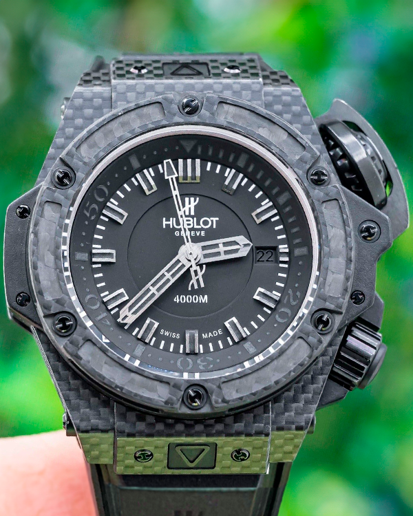 Hublot King Power Oceanographic Diver 4000M 48MM Black Dial Rubber Str ...
