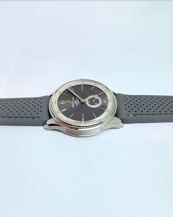 Breitling Premier 40MM Grey Dial Aftermarket Rubber Strap (A37340 ...