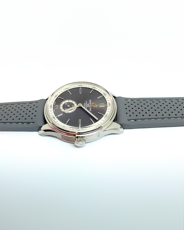 Breitling Premier 40MM Grey Dial Aftermarket Rubber Strap (A37340 ...