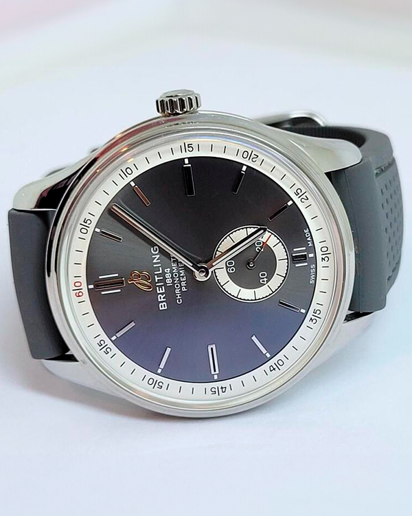 Breitling Premier 40MM Grey Dial Aftermarket Rubber Strap (A37340 ...