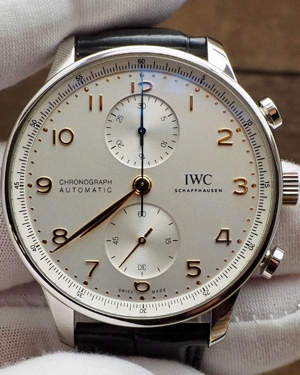 2020 IWC Schaffhausen Portuguese Chronograph Portugieser 41MM Silver D ...