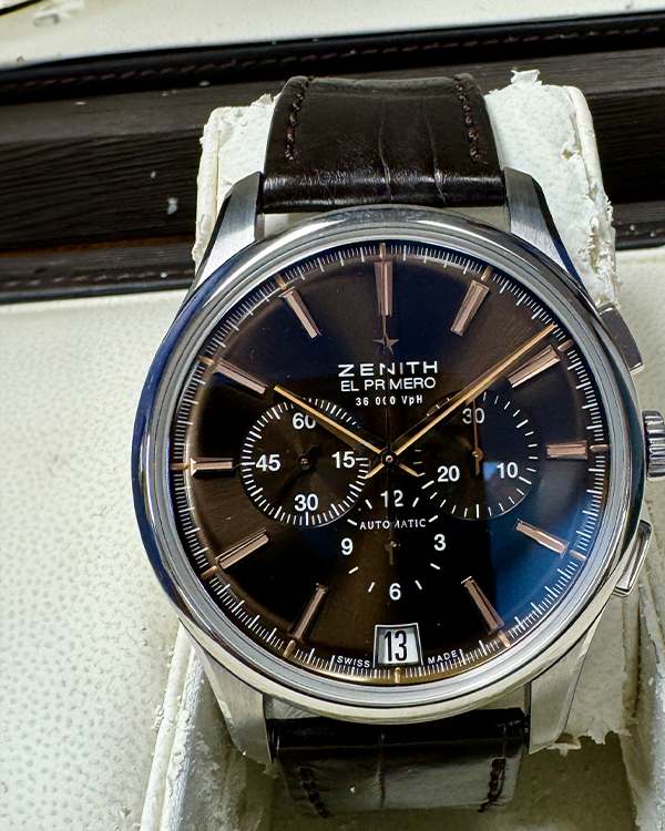 Zenith El Primero Captain Chronograph 42MM Brown Dial Leather Strap (0 ...