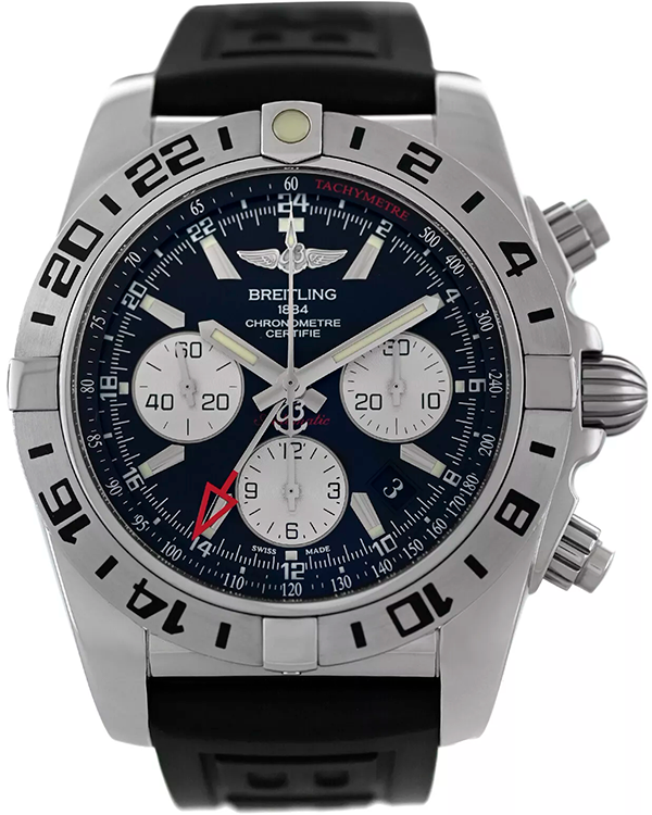 2016 Breitling Chronomat GMT 44MM Black Dial Rubber Strap (AB0420 ...