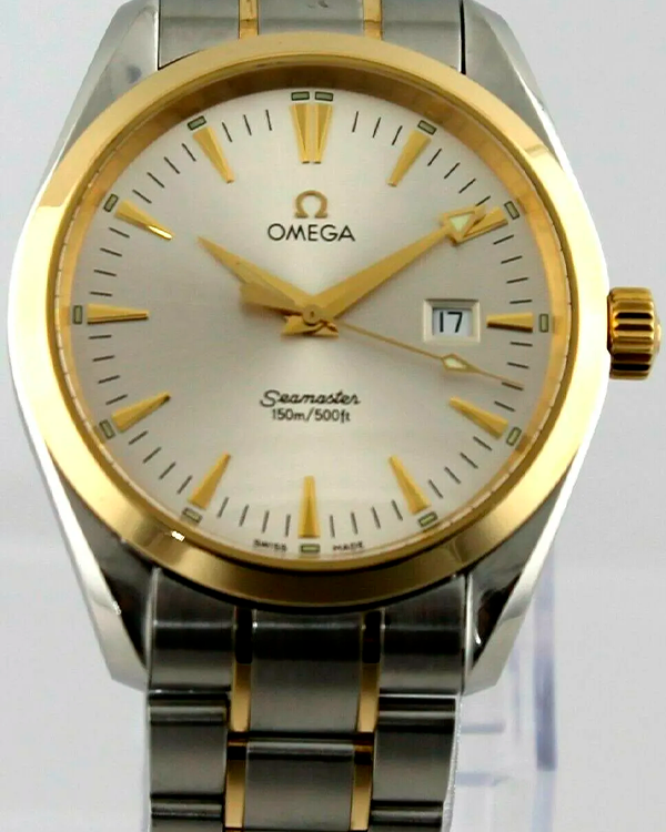2004 Omega Seamaster Aqua Terra 39.2MM Quartz Silver Dial Two-Tone Bra ...