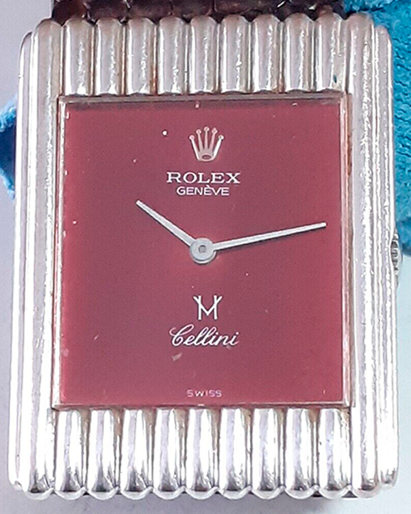 Rolex Cellini Vintage 24x33MM Maroon Gradient Dial Leather Strap (4016 ...