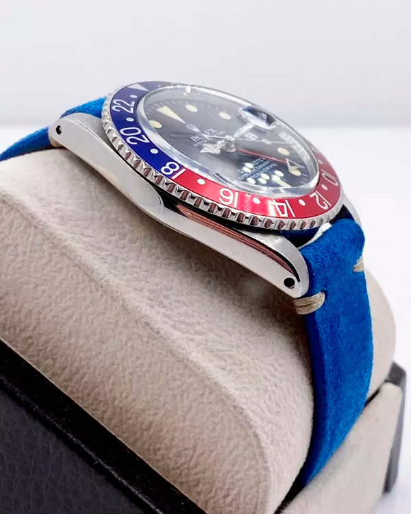 Rolex GMT-Master "Pepsi" 40MM Black Dial Aftermarket Textile Strap (16 ...