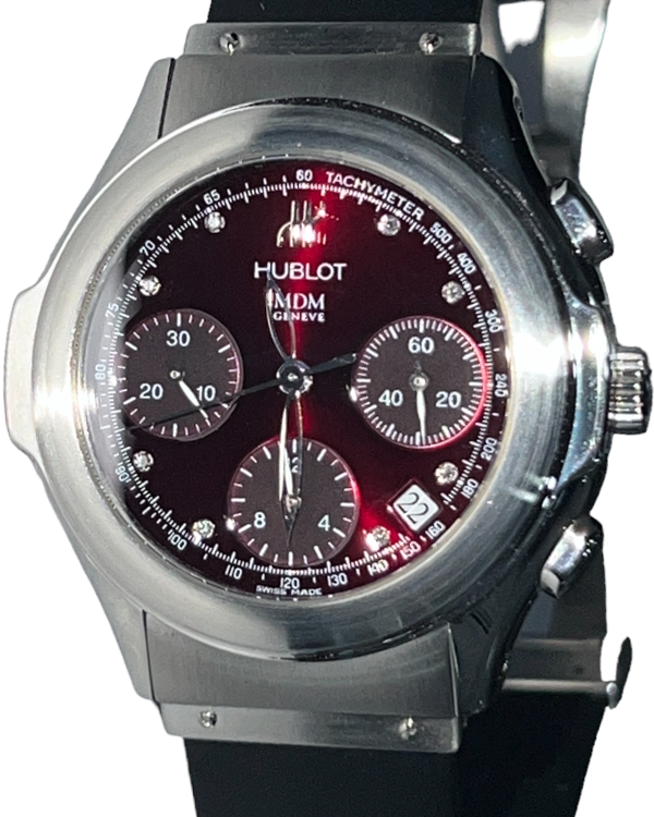 Hublot Classic MDM Chronograph MDM 40MM Bordeaux Dial Rubber Strap (18 ...