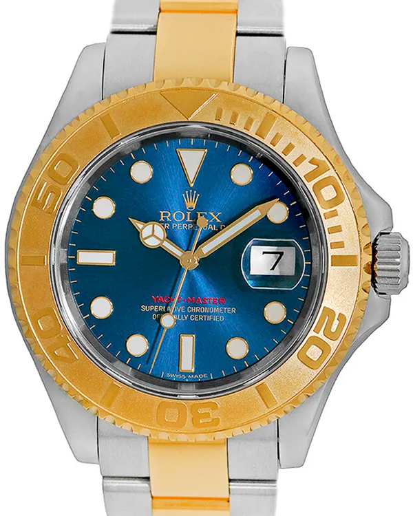 2003 (F Serial) Rolex Yacht-Master 40MM Blue Dial Two-Tone Steel Brace ...