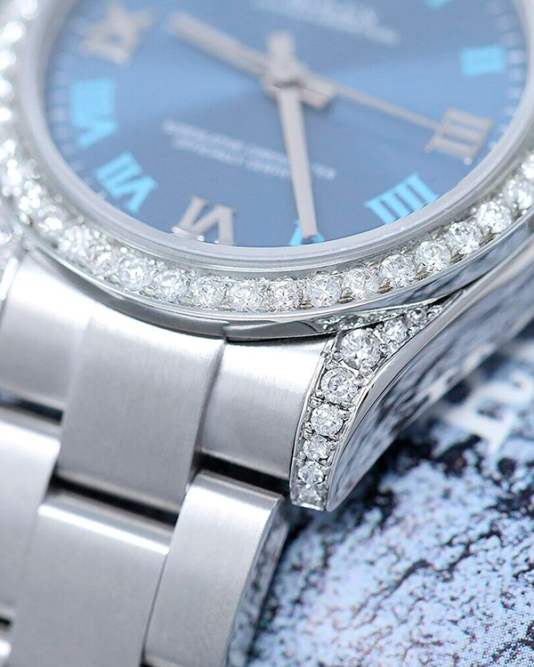 Rolex Oyster Perpetual 31MM Aftermarket Bezel Blue Dial Jubilee Bracel ...